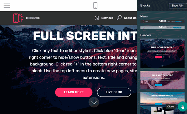 Mobirise搭建网页 | Blog